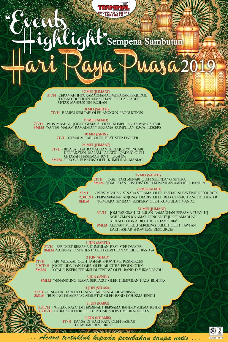 Hari Raya Puasa Events Highlight For 2019 - Terminal One Shopping ...